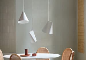 Moebe Ceramic Pendant, White, Narrow - Spring Store